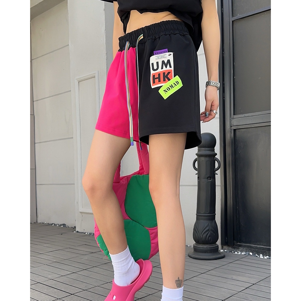 Y2 style ️糖果色對稱貼布短褲 ️Y2style歐美設計款寬鬆韓版個性中大尺碼【C9041701】 | 蝦皮購物