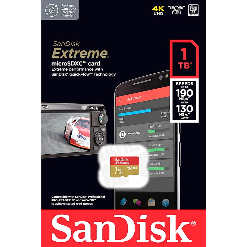 SANDISK EXTREME TF 1T 1TB MICROSD 記憶卡 4K 讀190MB 台灣公司貨 台中恐龍電玩 | 蝦皮購物