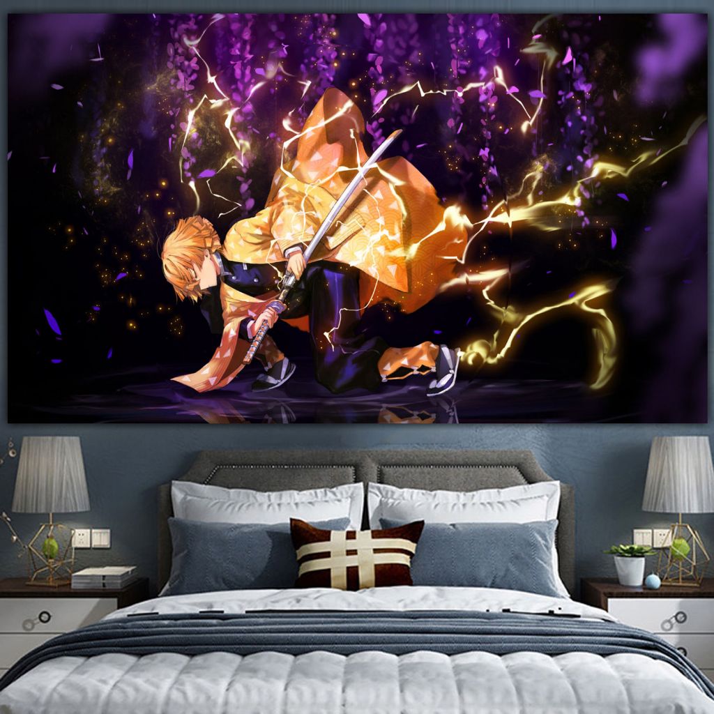 yyds 鬼滅之刃 日輪刀 背景布 ins風 掛布 宿舍床頭裝飾 臥室裝飾 掛毯 可定製牆布 鬼滅之刃掛布 日本動漫掛布 | 蝦皮購物