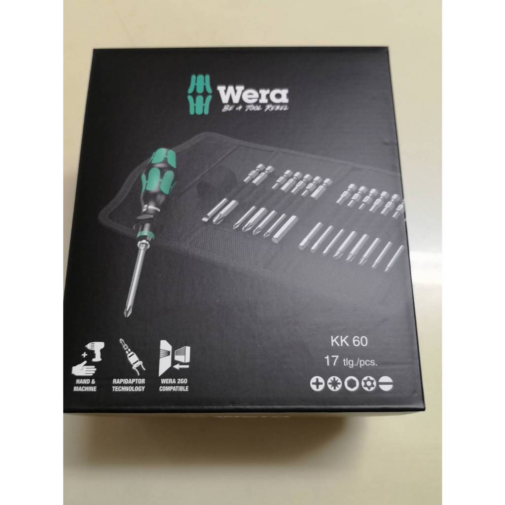瘋狂買 Wera 維拉 KK-60 全方位多功能起子組17隻組套 附工具包 816R+16Bits頭 可更換式刀杆 特價 | 蝦皮購物