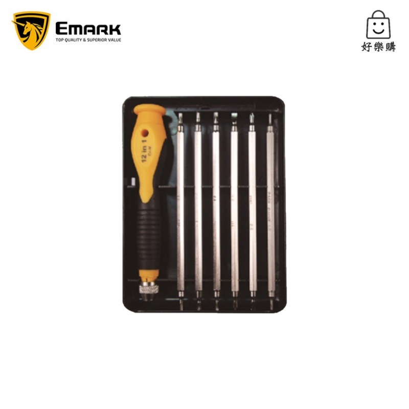 【好樂購】EMARK 伊瑪克 12合1精密起子組 50095 精密起子組 精密起子 電子零件起子 起子 十字 一字 星型 | 蝦皮購物