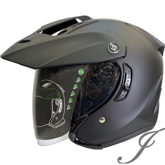 M2R J-5P 消光黑 素色款 半罩式 安全帽 內含墨鏡《遠古騎士》 | 蝦皮購物