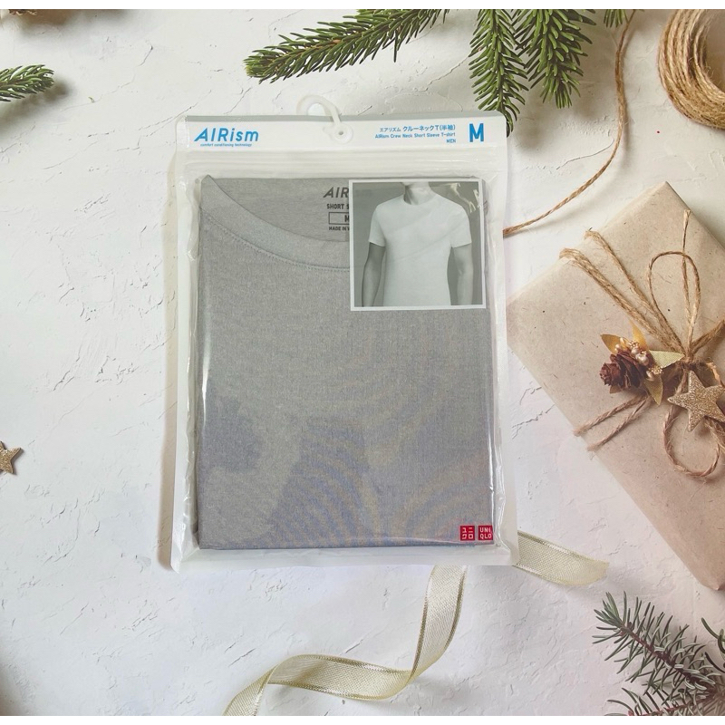 👔3色現貨 Uniqlo AIRism |科技空氣衣｜抗異味網眼｜棉質 男生涼感T恤(圓領) 透氣舒適 全新日本代購正品 | 蝦皮購物