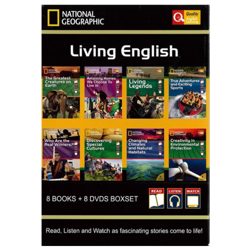 國家地理頻道 學英文 Living English僅拆封一本 九點九成新 | 蝦皮購物