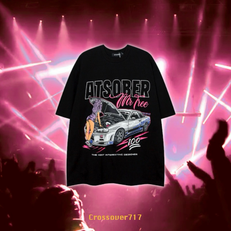 【Crossover717】 美國炸街賽車嘻哈印花短T！240G重磅！男女皆可穿！oversize | 蝦皮購物