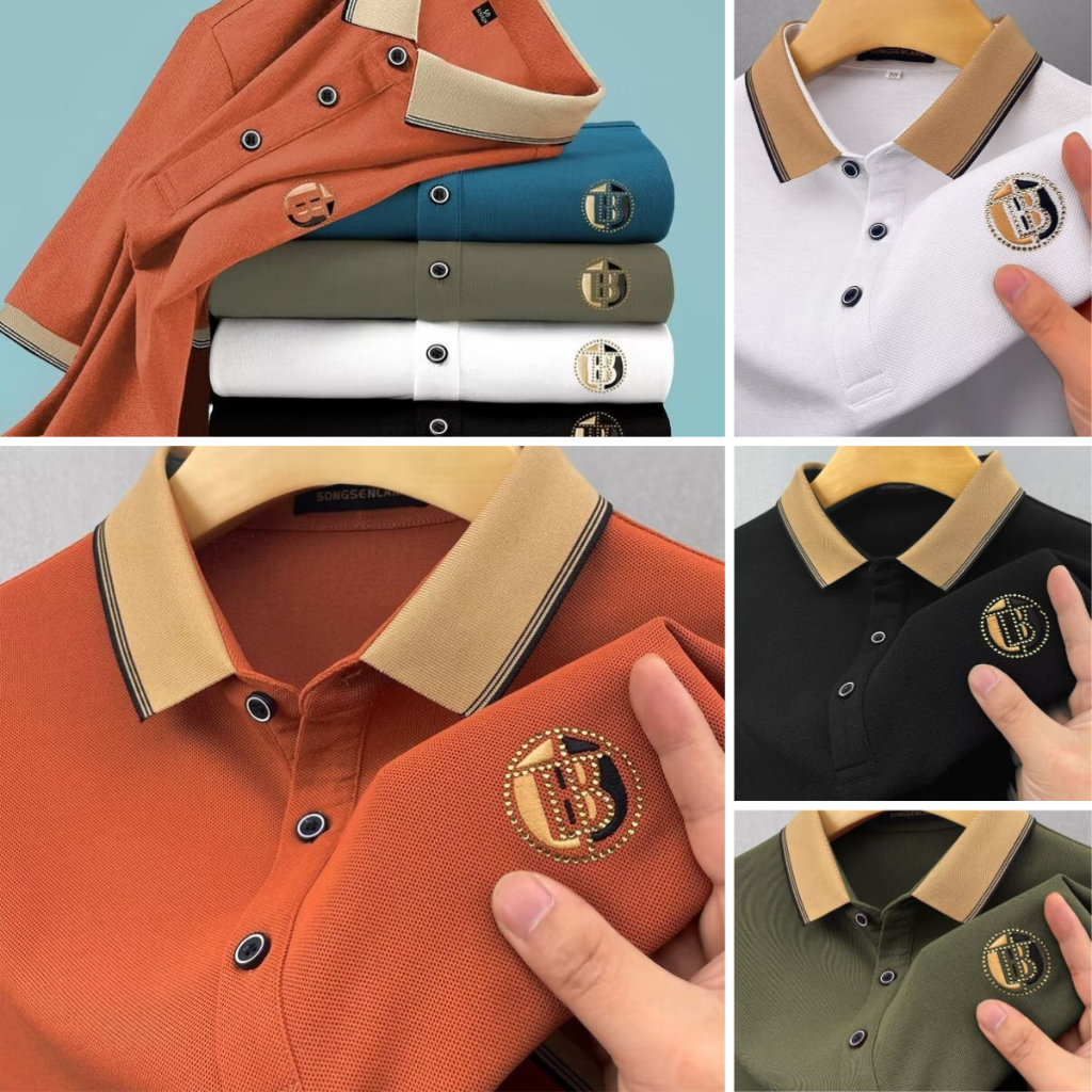 刺繡短袖POLO衫男 翻領polo衫男士【M-5XL】男潮ins夏季薄款潮牌套頭百搭寬松情侶短袖上衣 @名匯衣社男裝 | 蝦皮購物