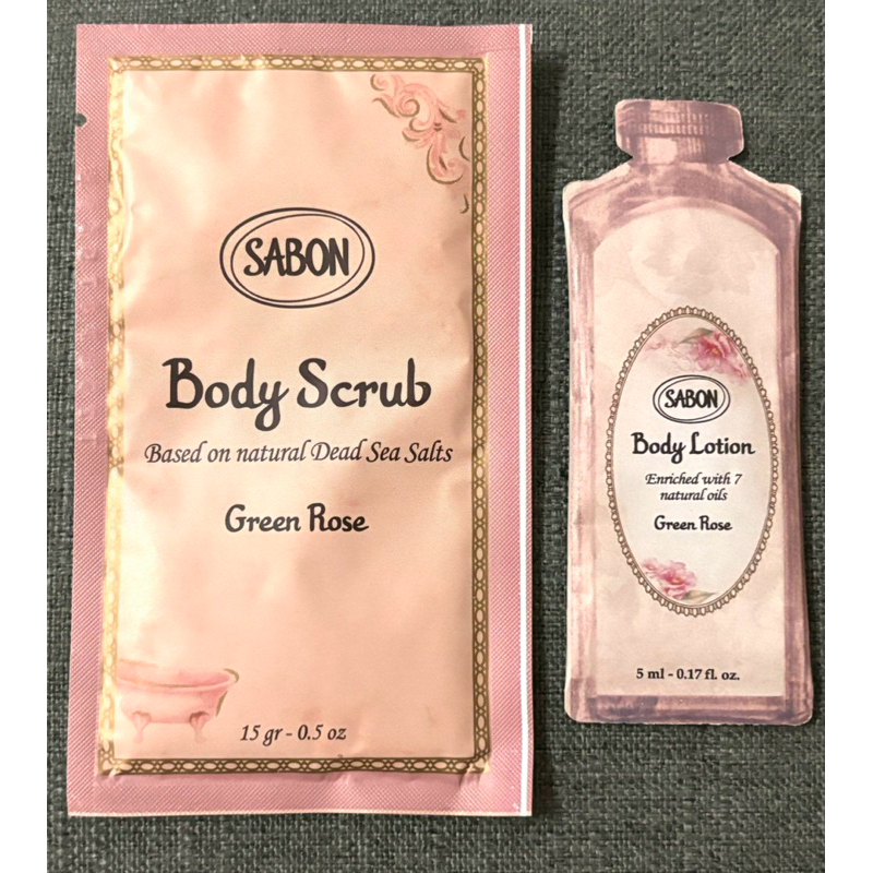 專櫃貨，SABON以色列綠玫瑰身體磨砂膏15g 2026/7以色列綠玫瑰身體乳液 5ml 效期至 2026/2 | 蝦皮購物