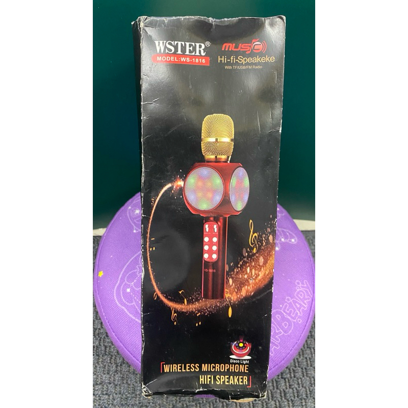 新品-LED 炫彩K歌麥克風 卡拉OK麥克風 藍牙麥克風 行動麥克風 藍芽喇叭 藍芽麥克風WSTER WS-1816 | 蝦皮購物