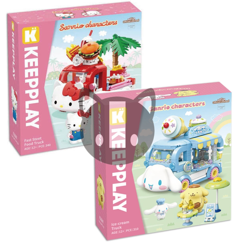 [a果子狸] Keepplay 三麗鷗 餐車系列 Hello Kitty的漢堡餐車 大耳狗的甜品餐車 積木 | 蝦皮購物