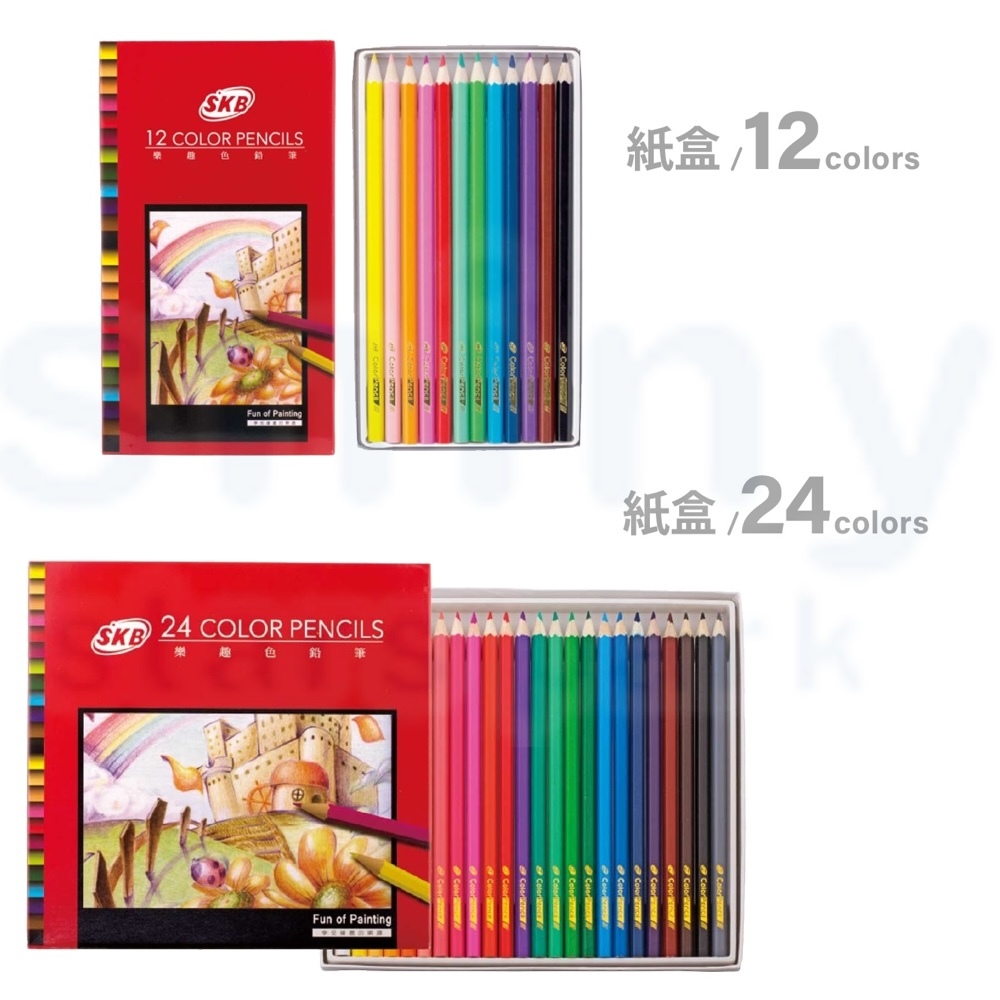 享亮文具樂園｜【SKB】12色 24色 樂趣色鉛筆 紙盒裝 NP-70/NP-130 | 蝦皮購物