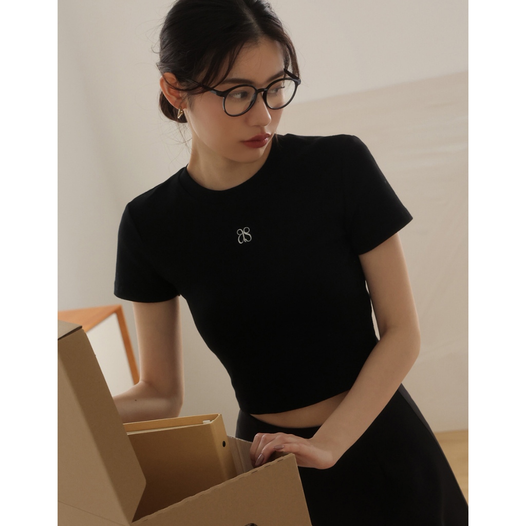 AIR SPACE LADY 品牌LOGO羅紋短版上衣(5色) 女裝 現貨 | 蝦皮購物