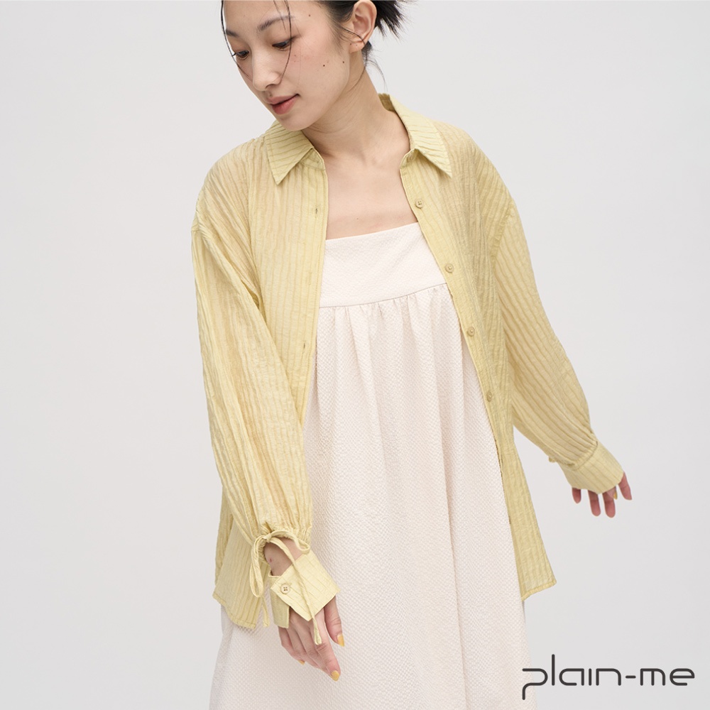 plain-me SAAKO 條紋皺紗襯衫 SAA3314-242 | 蝦皮購物