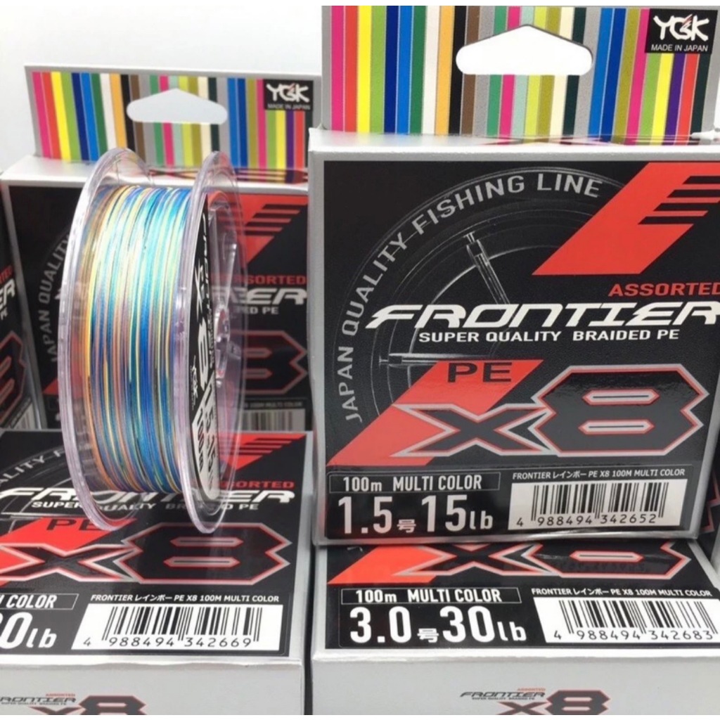 YGK 日製 八股 PE線 FRONTIER X8 X4 四股 PE 100m 釣蝦 釣魚 PE YGK 5色線 8編 | 蝦皮購物