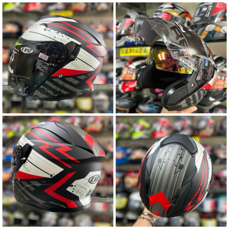 「高雄泳全安全帽」 大頭圍適用！EVO-CA935 雙鏡式四分之三（內附電鍍色墨鏡） | 蝦皮購物