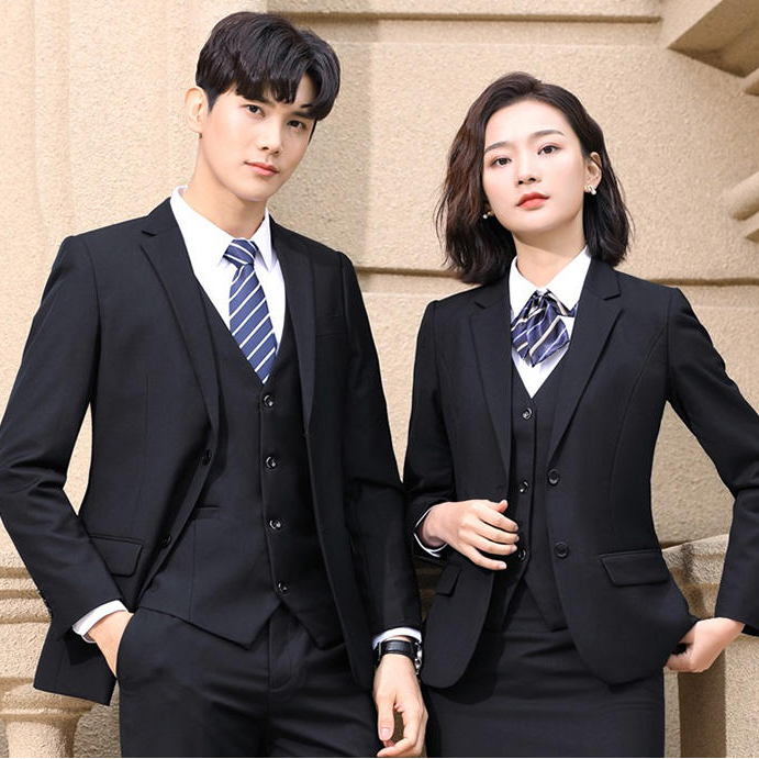 Miguo_高級感商務職業西裝套裝 男女同款 2色 S-6XL 嗶嘰料雙扣修身西服 大尺碼西裝套褲 灰色可預訂 | 蝦皮購物