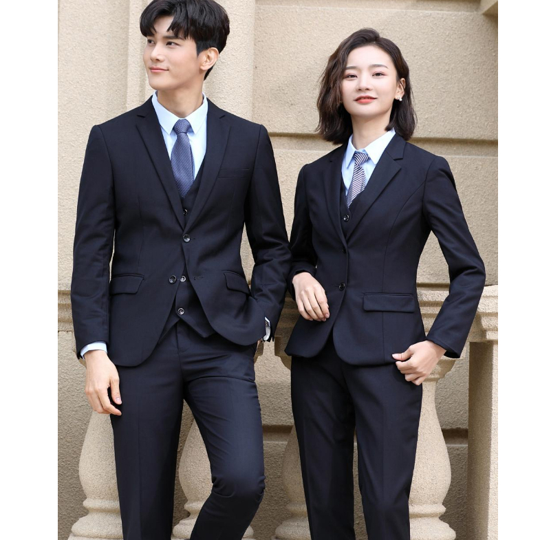 Miguo_高級感商務職業西裝套裝 男女同款 2色 S-6XL 嗶嘰料雙扣修身西服 大尺碼西裝套褲 灰色可預訂 | 蝦皮購物