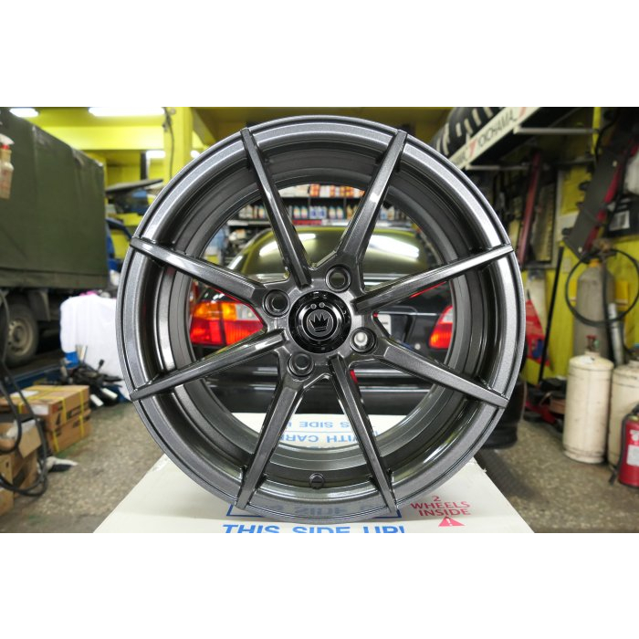 {順加輪胎}KONIG KN17 15吋4孔100 亮灰 輕量化鋁圈 YARIS FIT i10 IGNIS VIOS | 蝦皮購物