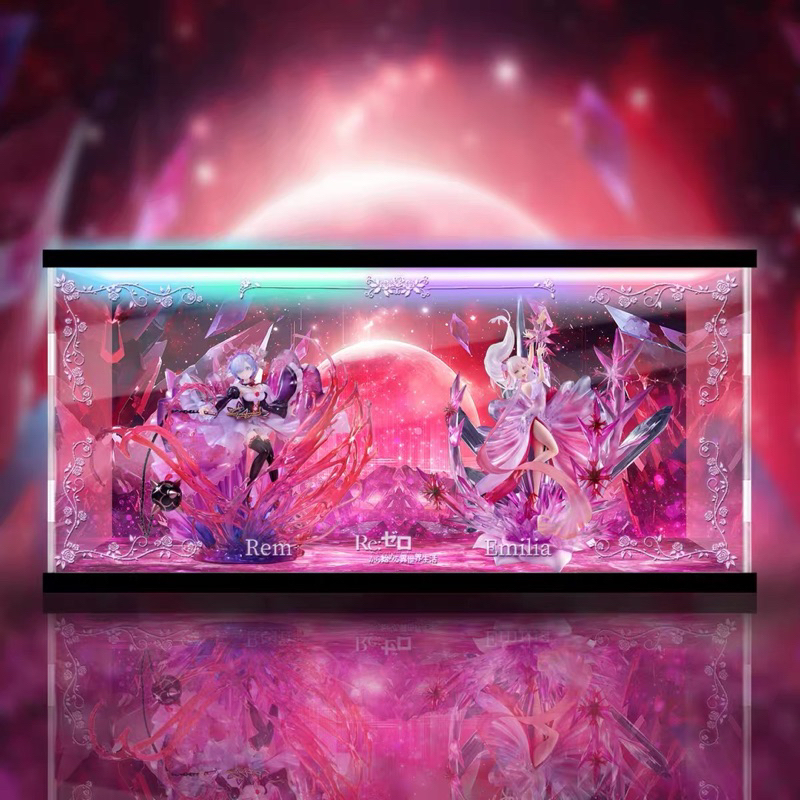 《Yao 挖寶趣》eStream SSF Re0 鬼雷姆 冰結的愛蜜莉雅 水晶禮服Ver. 雙人 PVC公仔 防塵展示盒 | 蝦皮購物