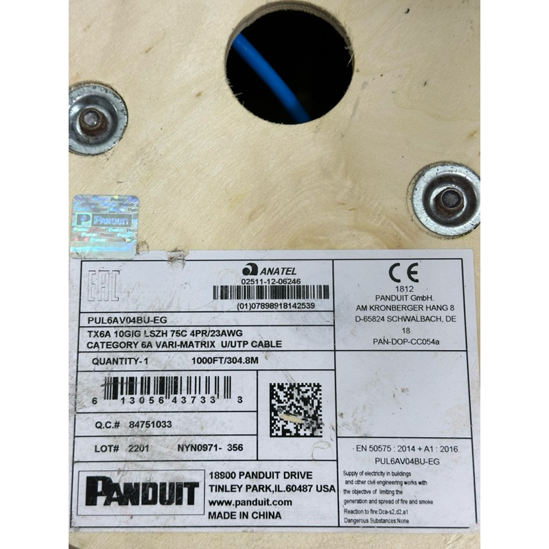 Panduit cat6A 網路線零售PUL6AV04BU-EG 100米 | 蝦皮購物