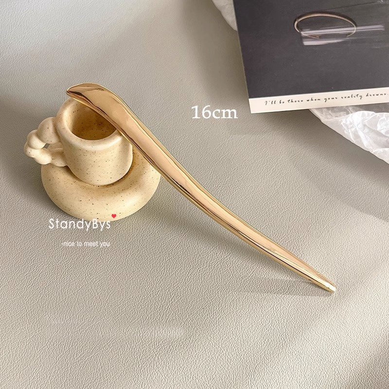 【S潮搭】氣質簡約金屬螺旋J0702紋理極簡一字髮簪盤髮髮插髮簪 | 蝦皮購物