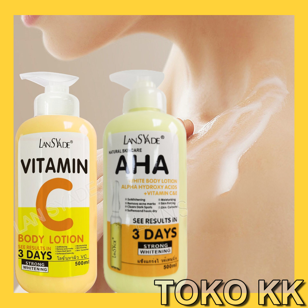 Lansyade AHA Vitamin C Body Lotion Pemutih Badan KBT243 | 蝦皮購物