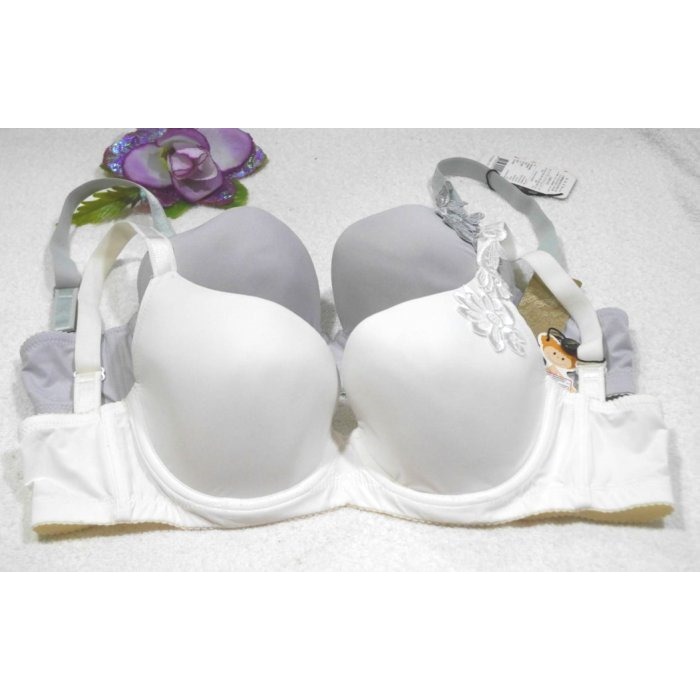 【奧黛莉】素色 一體成型內衣【4012】~75E,75F,80E,80F,85E,85F~象牙白,灰 | 蝦皮購物