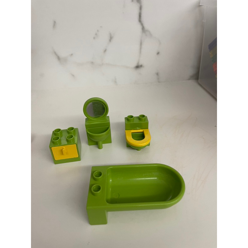 Lego duplo 得寶 積木 衛浴 浴缸 廁所 馬桶 洗手台 1986年絕版 2770 | 蝦皮購物