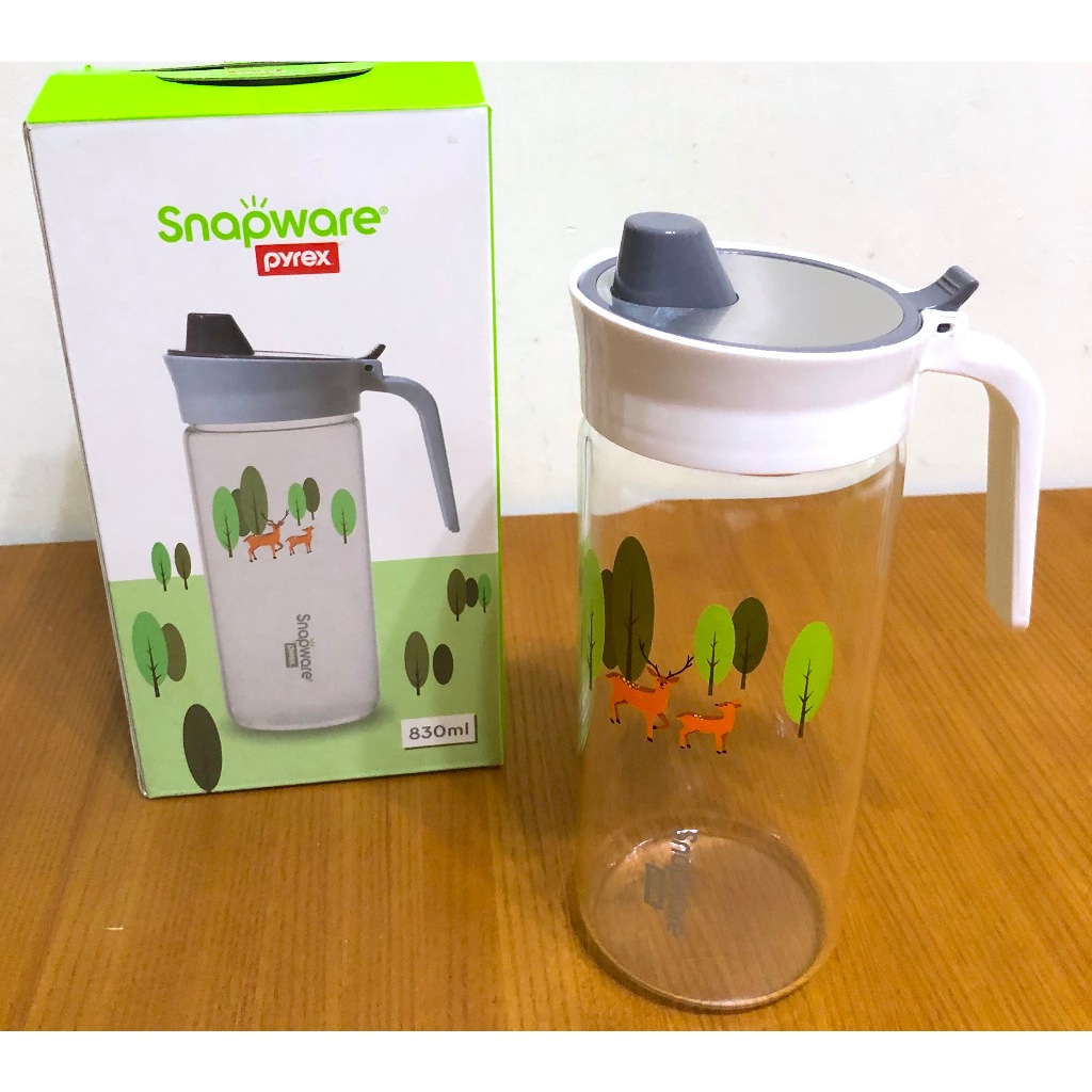 美國康寧 Snapware PRYEX 耐熱玻璃油壺_春日森林 830ml | 蝦皮購物