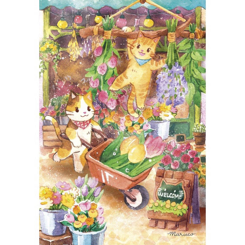 拼圖總動員 Maruco 小畫室 小貓花坊 70片 插畫 BEVERLY 淺原木色框 10X14.7cm 日本進口拼圖 | 蝦皮購物