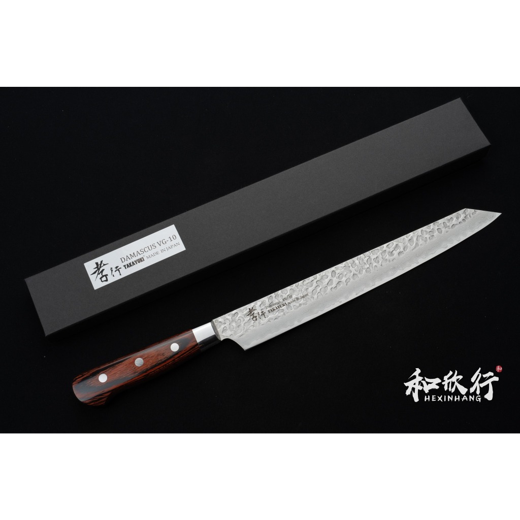 「和欣行」現貨、堺孝行 VG10 33層 槌目 大馬士革 VG-10 劍型筋引 270mm 07398 | 蝦皮購物