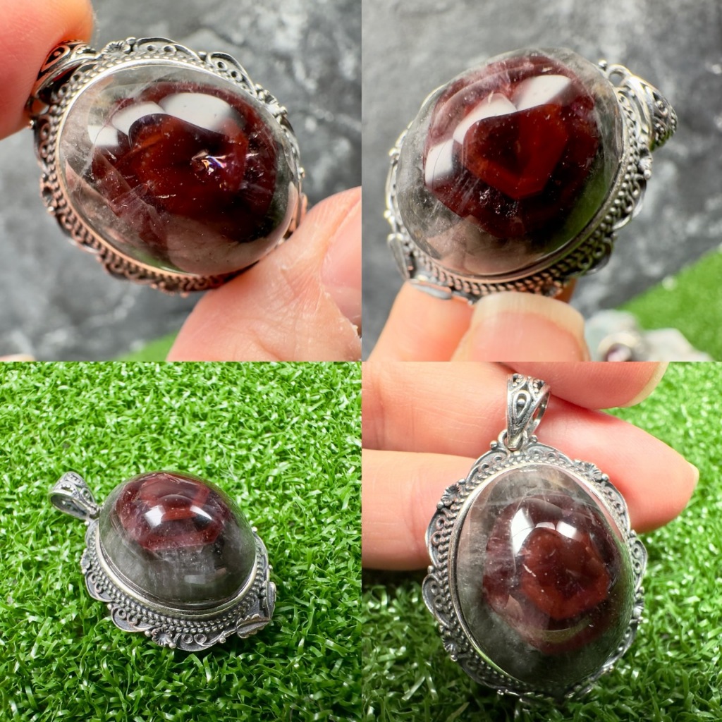 【水晶晶的窩】精品 天眼 紅頭 極光23 S925銀 復古款 吊墜 項鍊 水晶 | 蝦皮購物