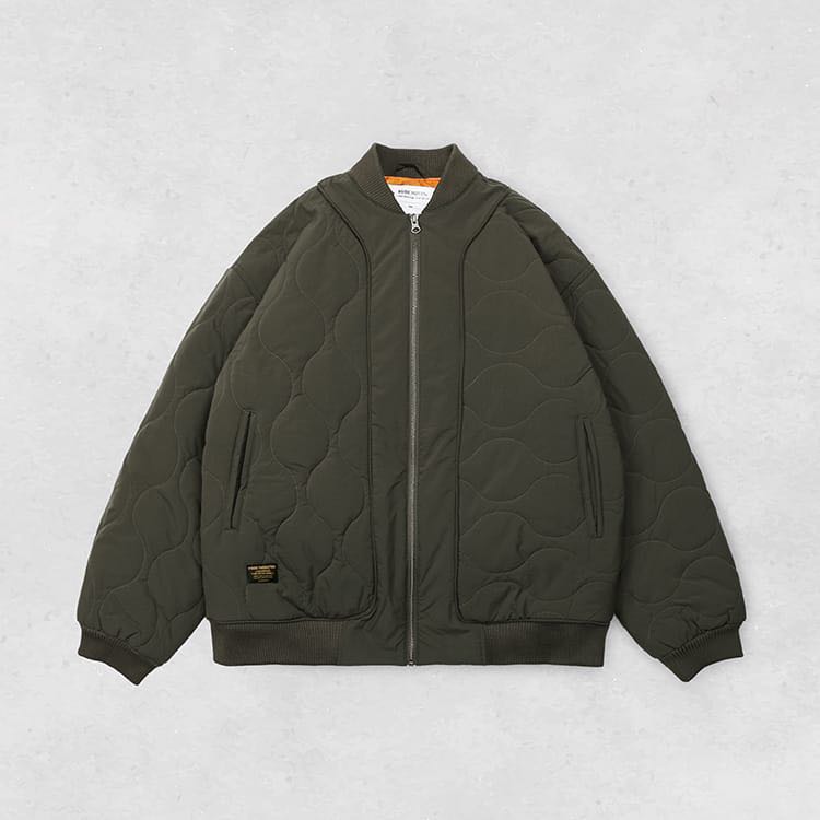 B-SIDE QUILTED BOMBER JACKET Army | 蝦皮購物