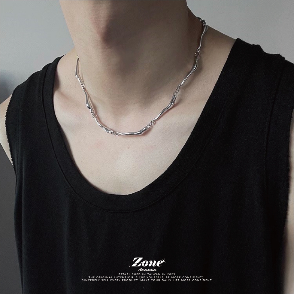 zzStore | 『現貨』冷淡感 異型骨連 短鍊 項鍊 高街 / 鎖骨鍊 / 百搭 / 鈦鋼 / Z011 | 蝦皮購物