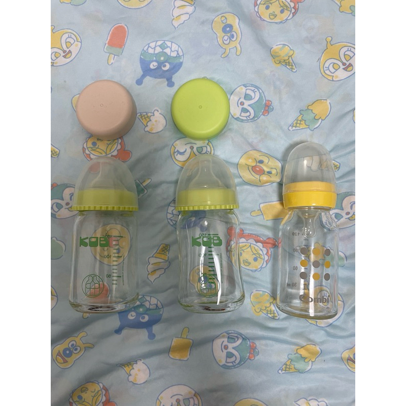 日本 KOB 玻璃奶瓶 標準150ml*2 Combi 玻璃奶瓶 標準120ml 都只用來儲母奶 少用 另增小獅王萬用蓋 | 蝦皮購物