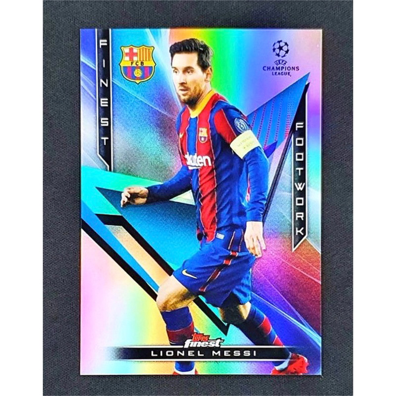 Refractor銀亮！梅西 Lionel Messi 美炸Topps Finest Footwork 金屬特卡 球員卡 | 蝦皮購物