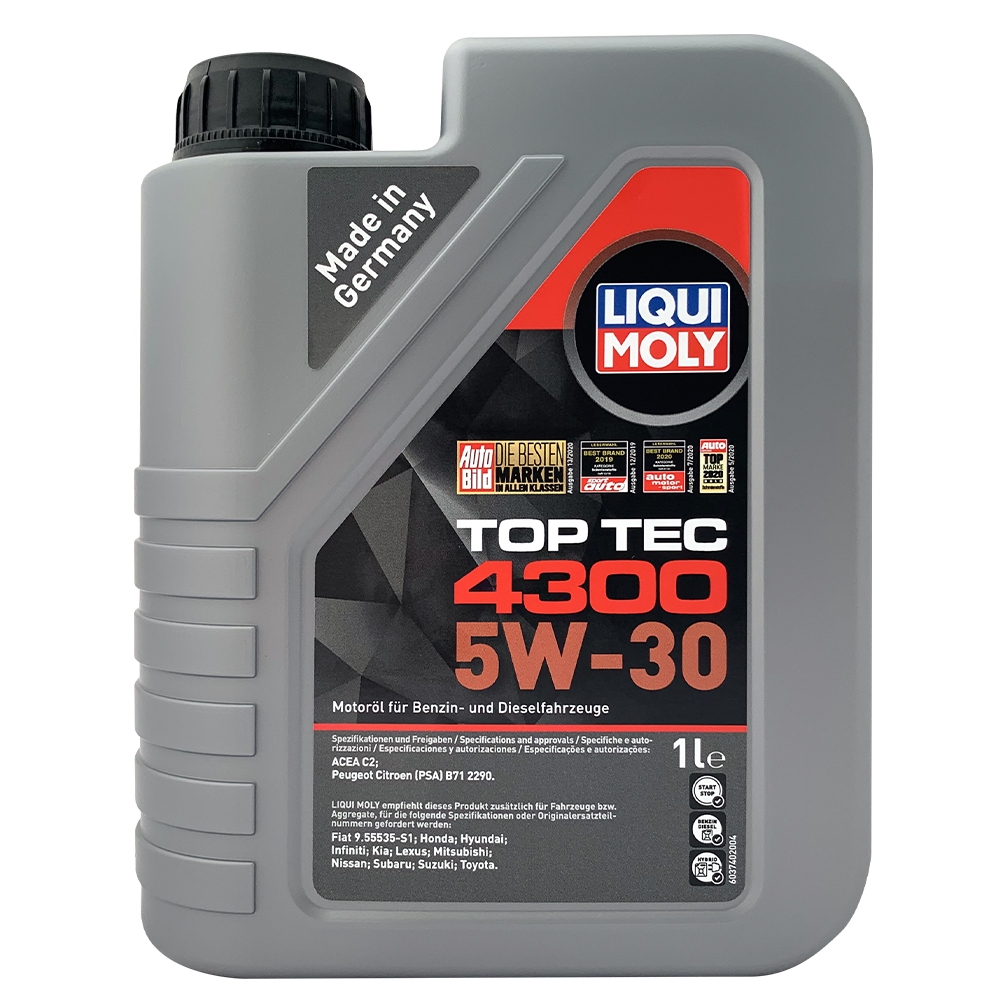 【車百購】 LIQUI MOLY TOP TEC 4300 5W30 全合成機油 | C2/C3 | 歐系日系通用 | 蝦皮購物