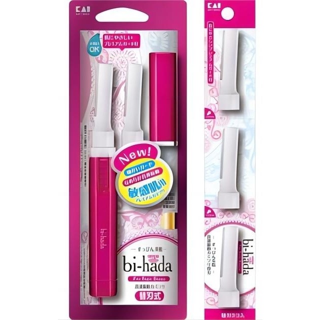 預約 正品 貝印 KAI bi-hada L型音波震動水洗式電動修眉刀附替換刀頭 3枚入刀頭替換包 | 蝦皮購物