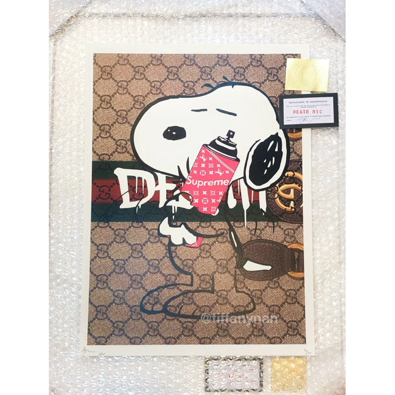 DEATH NYC 作品 保證正品 翻玩snoopy gucci 潮流藝術 送禮自用 現貨實拍 版畫 （均有證書、貼紙） | 蝦皮購物