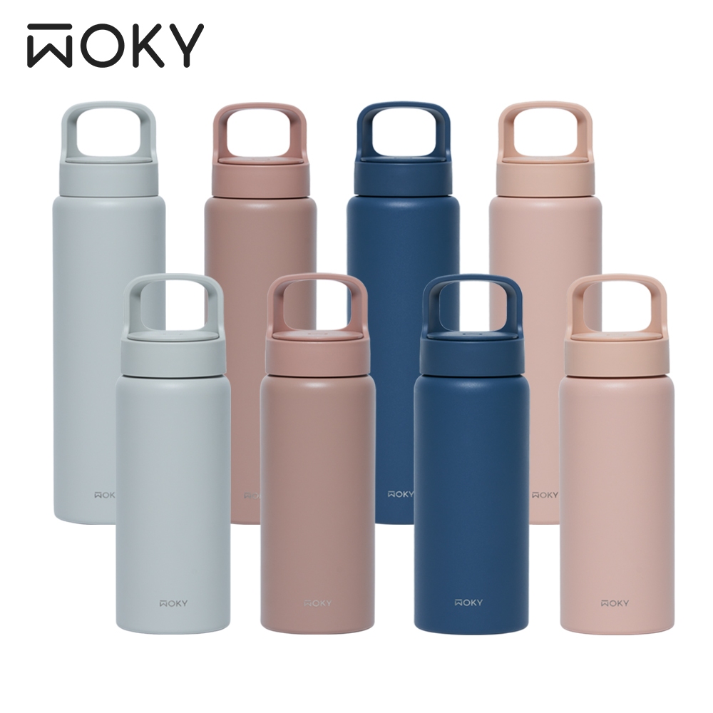 【WOKY 沃廚】提手運動輕芯鈦瓷易潔層保溫瓶600ml、850ml | 蝦皮購物