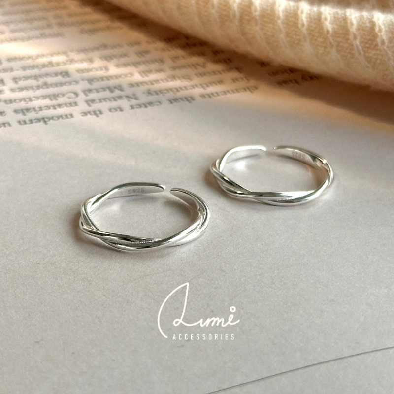 [ALUMI] 繚繞銀戒｜S925純銀 簡約時尚 開口戒 戒指 飾品 純銀戒指 | 蝦皮購物