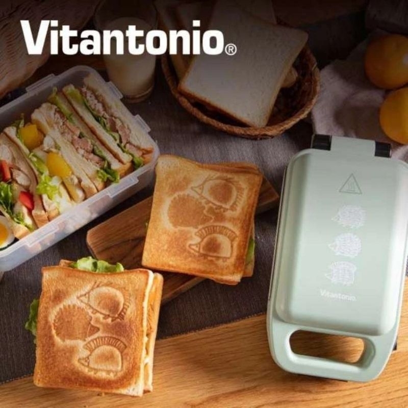 [現貨]Vitantonio 厚燒熱壓 三明治機 (萵苣綠刺蝟) VHS-10B-LS 贈三明治機橫紋烤盤 | 蝦皮購物