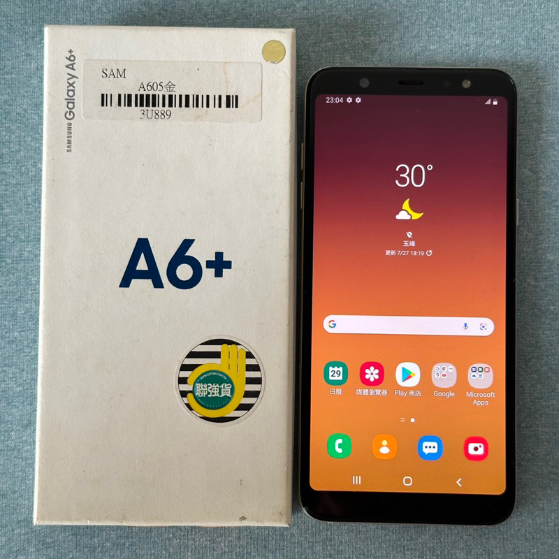 SAMSUNG A6+ 32G 金 功能正常 二手 6吋 三星 A6plus 雙卡雙待 指紋 臉部辨識 台中 | 蝦皮購物