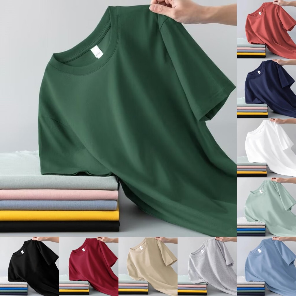 夏季短袖 素色短袖上衣 男女T恤 11色經典圓領短袖素T【M-5XL】多色可供選擇 素T 白T 短袖t恤 團體服 工作服 | 蝦皮購物
