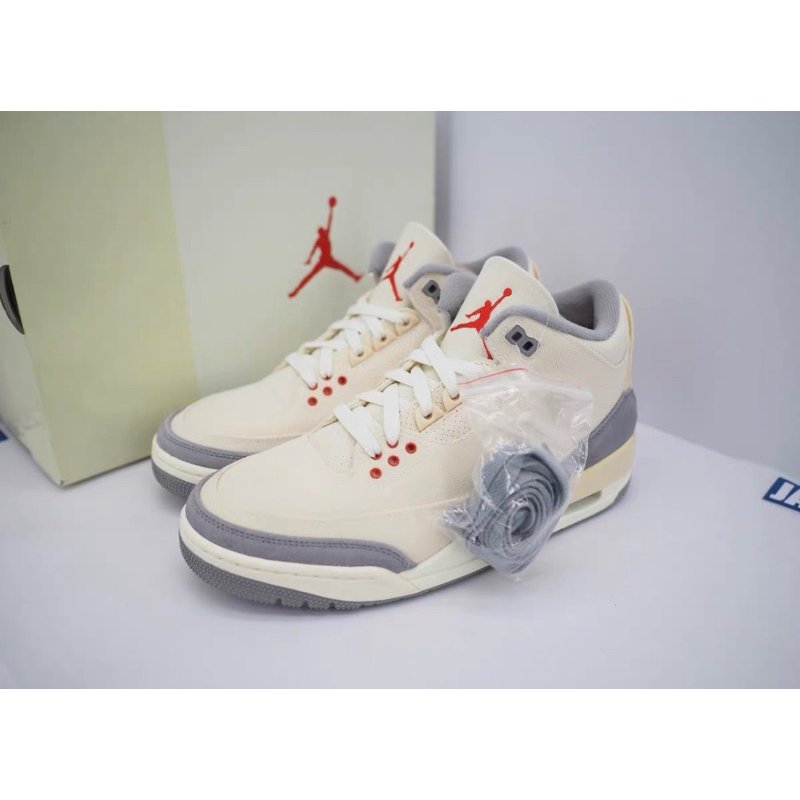 Nike air Jordan 3 aj3 喬丹 3代 三代 Muslim 米白 棉布 鞋 球鞋 籃球鞋 運動鞋 籃球 | 蝦皮購物