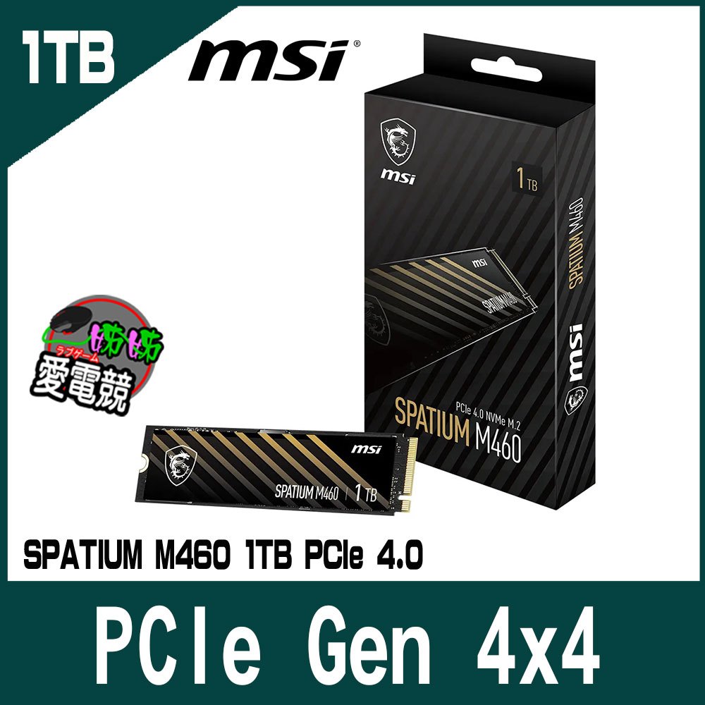 MSI微星 SPATIUM M460 1TB PCIe 4.0 NVMe M.2 SSD | 蝦皮購物