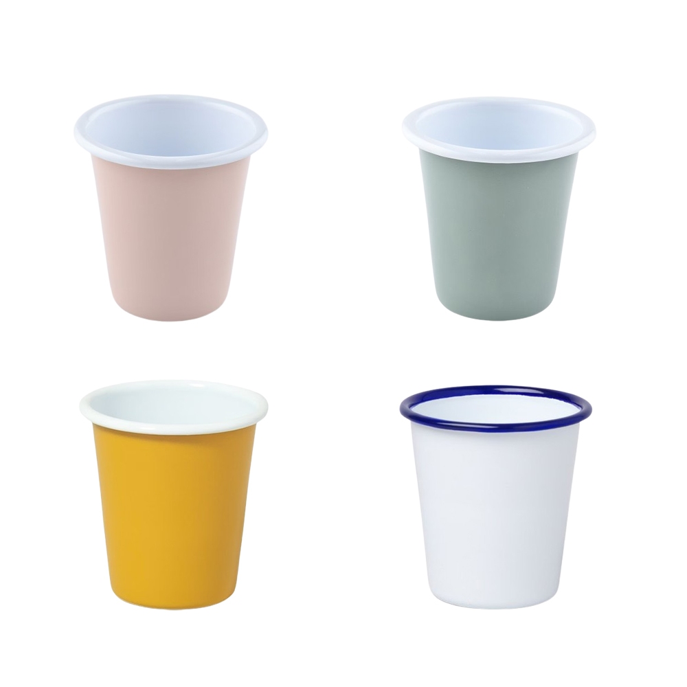 Falcon 獵鷹琺瑯 水杯 310ml 4入 藍白/瑪莉玫瑰粉/龍艾草/芥末黃[美學生活] | 蝦皮購物