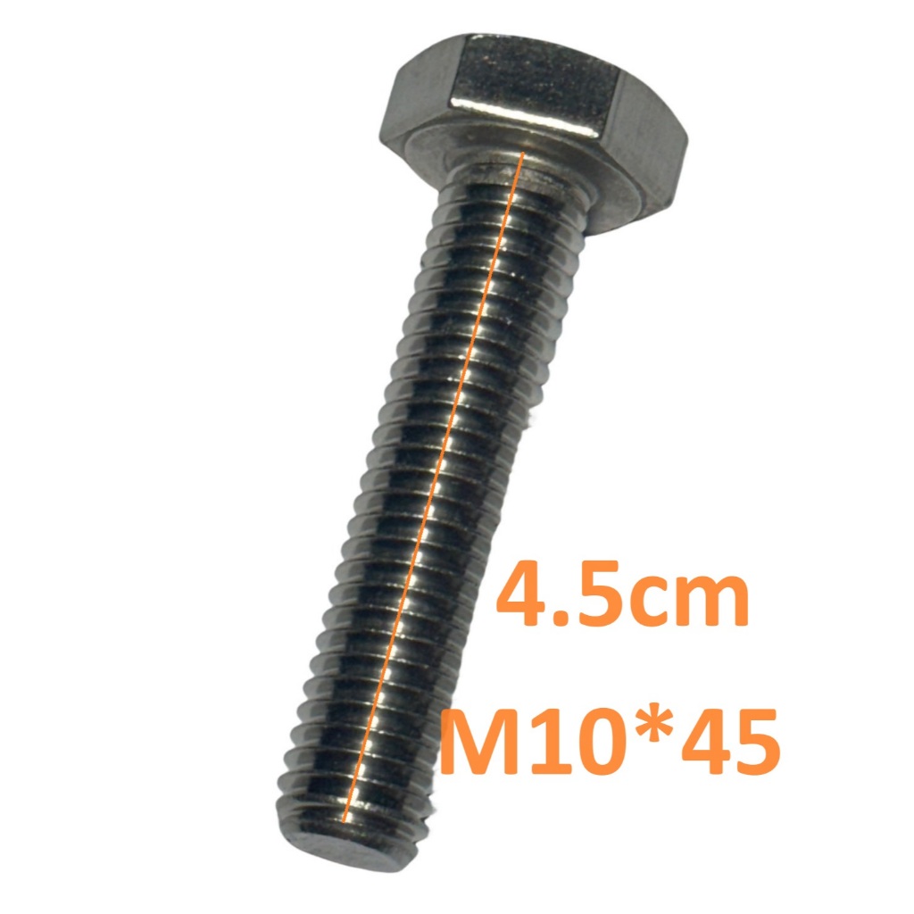 白鐵 不銹鋼 外六角 M10*12~120 白鐵外六角螺絲 牙規1.5 扳扳手17號 一支 | 蝦皮購物