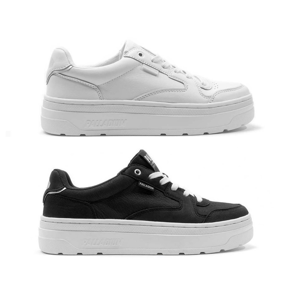 PALLADIUM PALLASPHALT LO LTH 黑 白 皮革 厚底 潮流 休閒鞋 女鞋【99135】 | 蝦皮購物