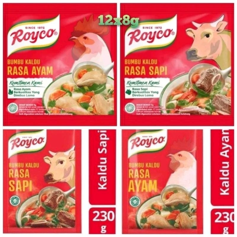 ROYCO RASA SAPI & RASA AYAM BUMBU PENYEDAP 12*8g 高湯調味粉 | 蝦皮購物