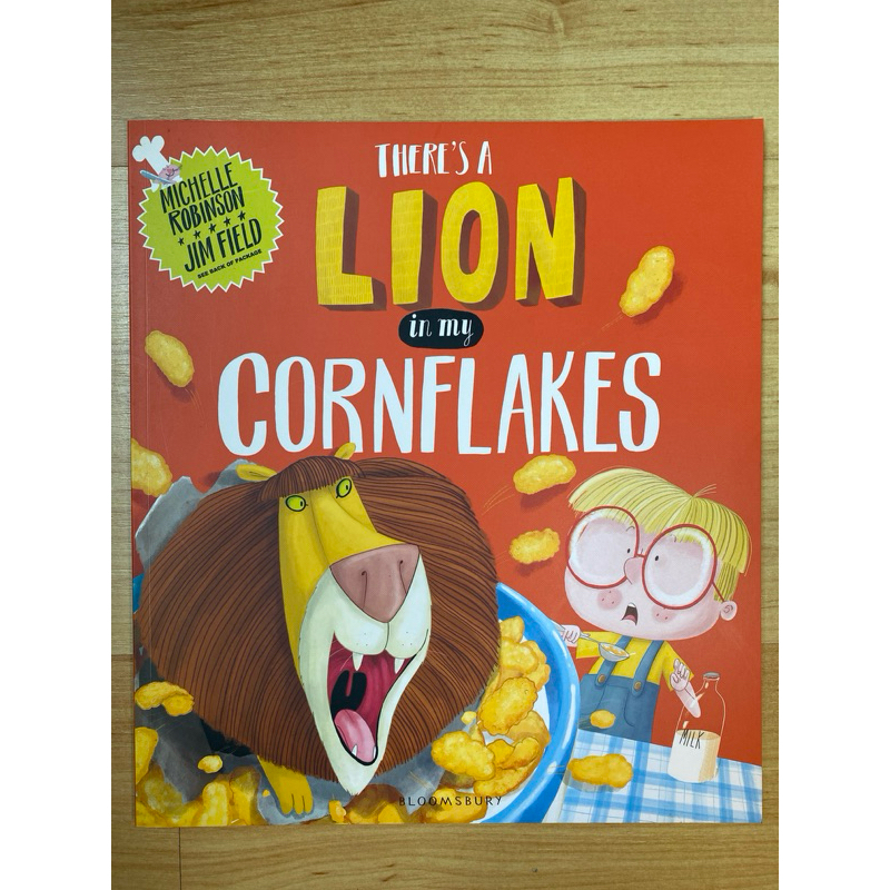 二手 There’s a Lion in my Cornflakes 有隻獅子在我的玉米片裡 平裝 幽默繪本 | 蝦皮購物